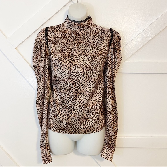 Generation Love | Tops | Generation Love Cheetah Printed Puff Sleeve ...